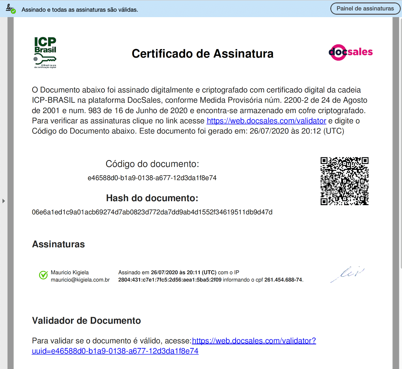 Validade Jurídica Da Assinatura Eletrônica Do DocSales